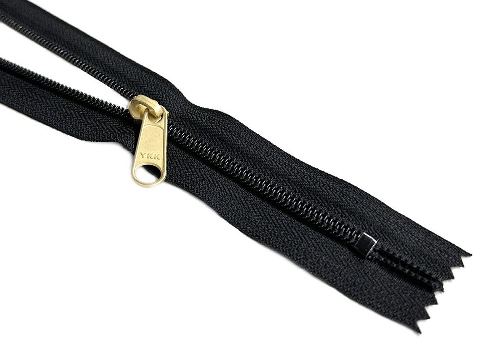 Sale 10pcs YKK#5 16" Coil Zipper with Brass Long Pull Non-Lock Closed ...