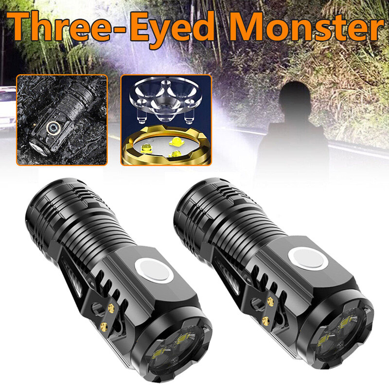 Three-Eyed Monster Mini Flashlight Flash Super Power Waterproof Outdoor ...