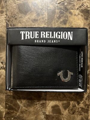 True Religion Leather Bifold w/Insert 'FORBES' HORSESHOE Wallet w/Gift ...