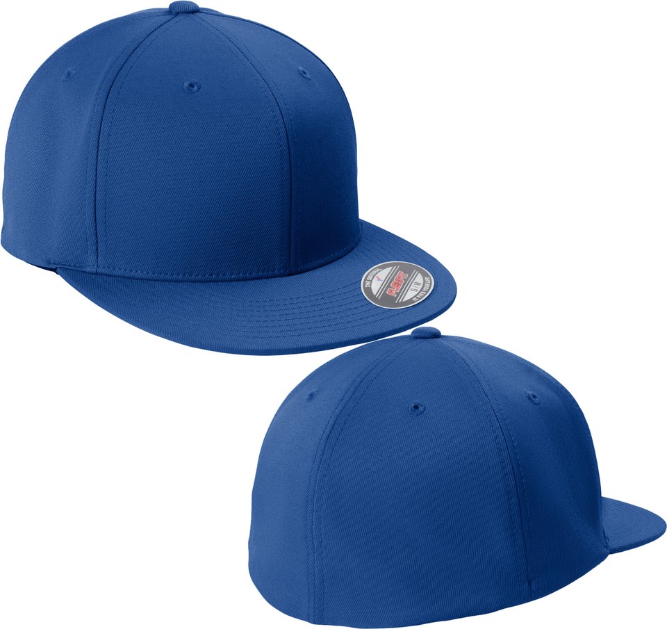 Flexfit Cool & Dry Flat Bill Structured Baseball Hat High Profile Cap S ...