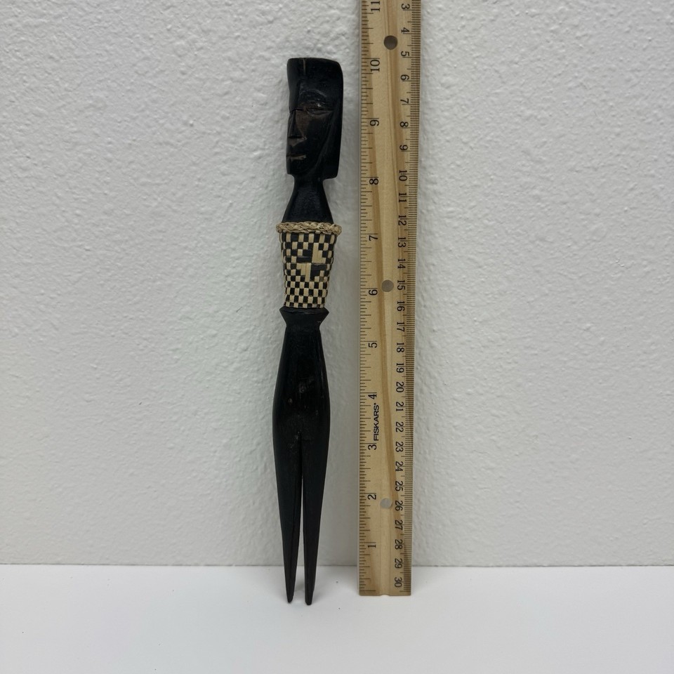 Iculanibokola Fijian Cannibal Fork Fiji Tribal Carved Wood Chief Art ...