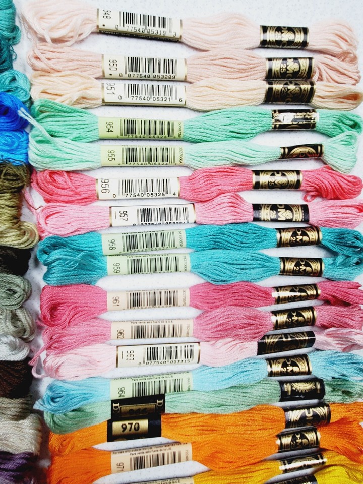 50 DMC 25 Embroidery Floss Lot of 50 Different Colors 948 to 3072 FULL ...