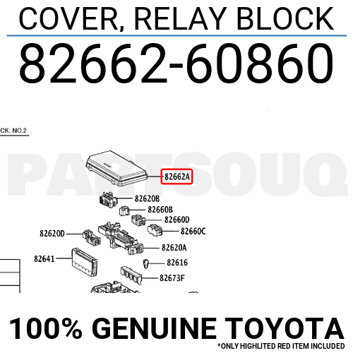 8266260860 Genuine Toyota COVER, RELAY BLOCK 82662-60860 | eBay