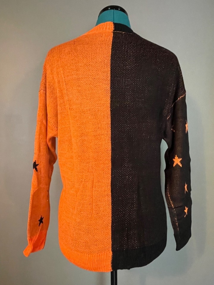 Halloween Sweater Jack O' Lantern Stars Pumpkin Scarecrow Jester ...