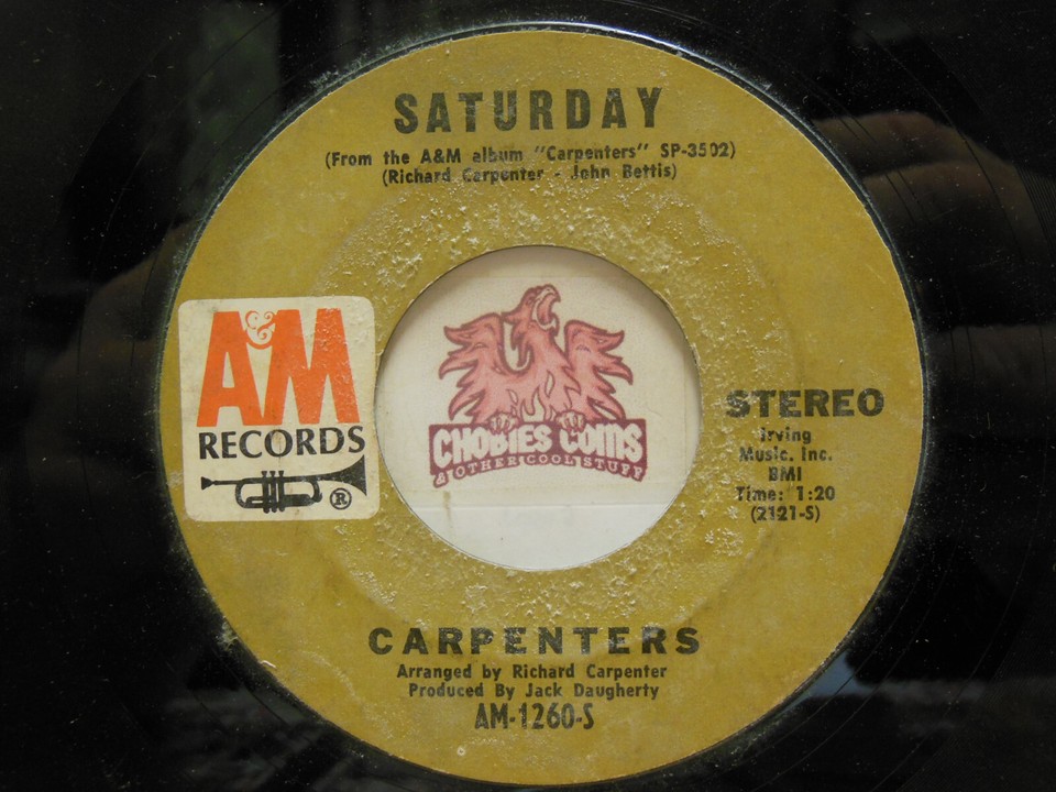 Carpenters – Rainy Days And Mondays / Saturday, 45 RPM VG (18H) | eBay