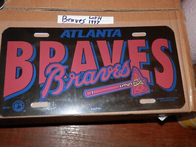 Atlanta Braves license plate vintage 1997 new Lot H 1990's | eBay