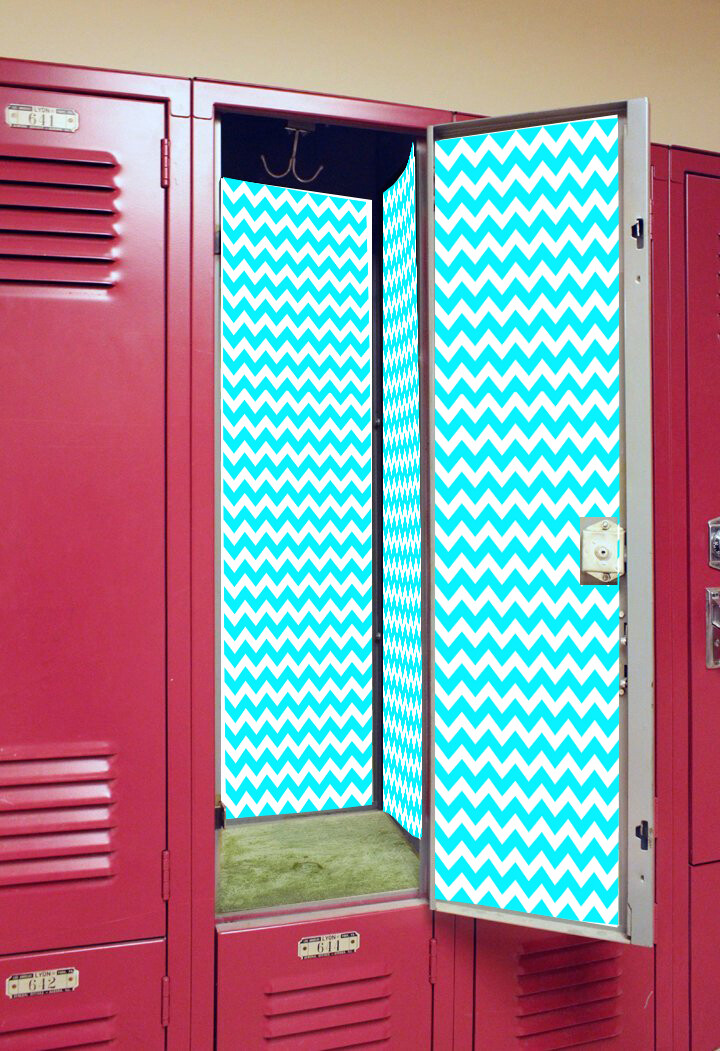 Cute Blue Chevron Locker Wallpaper