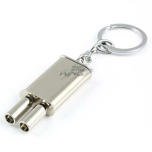 CHROME OVAL MUFFLER DUAL TIP CATBACK EXHAUST METAL ZINC PLATED KEY ...