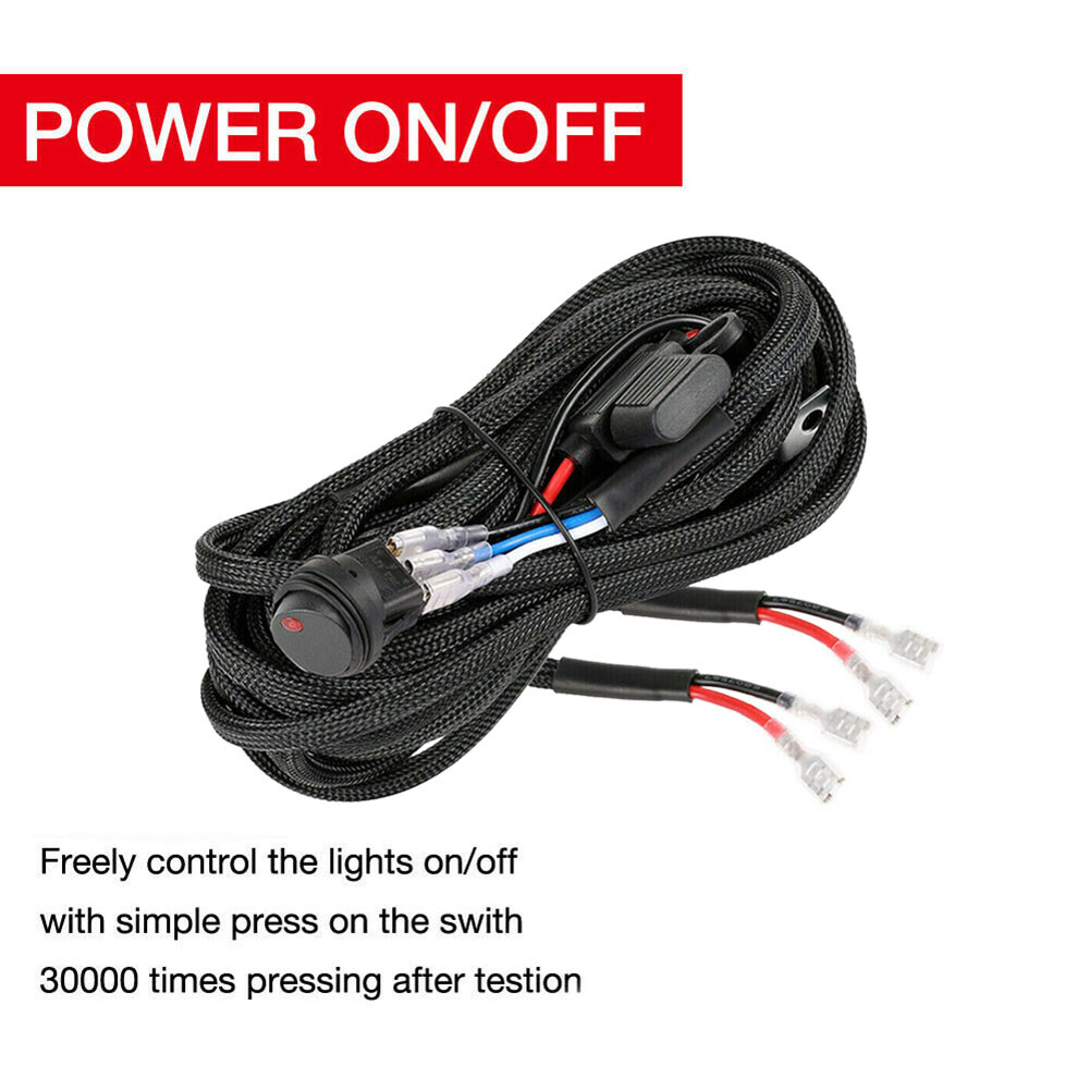 LED Work Light Bar Wiring Harness 12V 40A Relay Switch Control Wiring ...