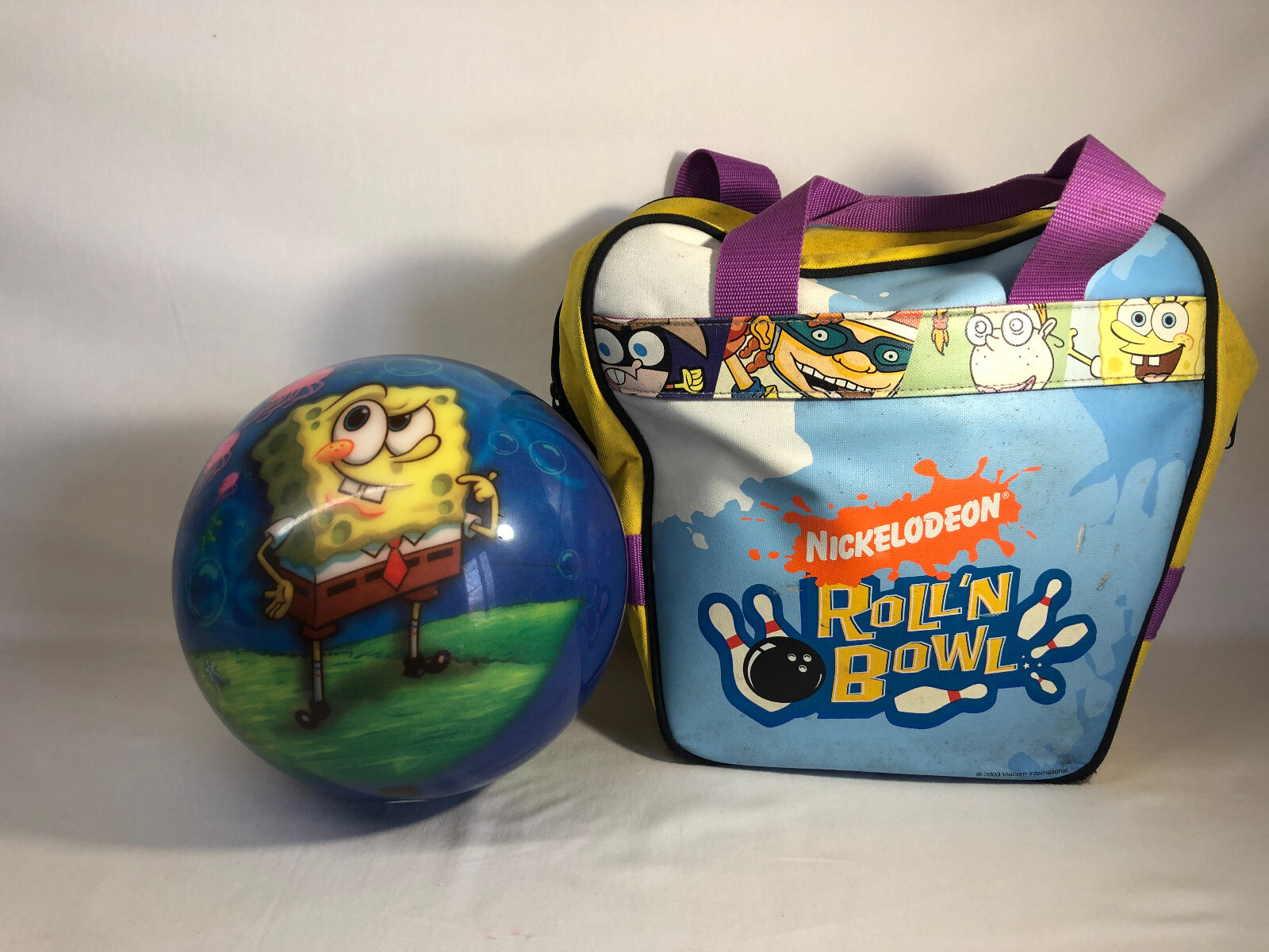 Viacom Brunswick Nickelodeon Spongebob Roll ‘n Bowl Bowling Ball & Bag ...