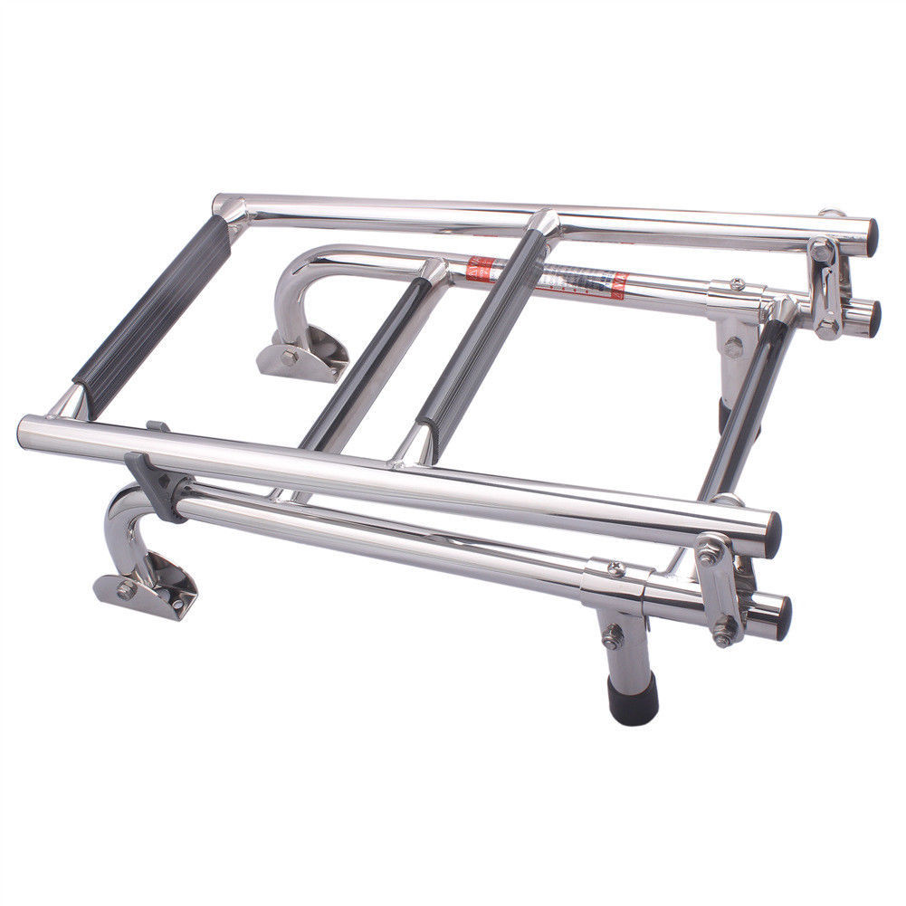 4 Steps Boat Ladder Stainless Steel Boarding Stern/Transom Mount ...