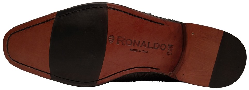 Python Snakeskin Men's Ronaldo Solid Brown Italian Leather Loafer Dress ...