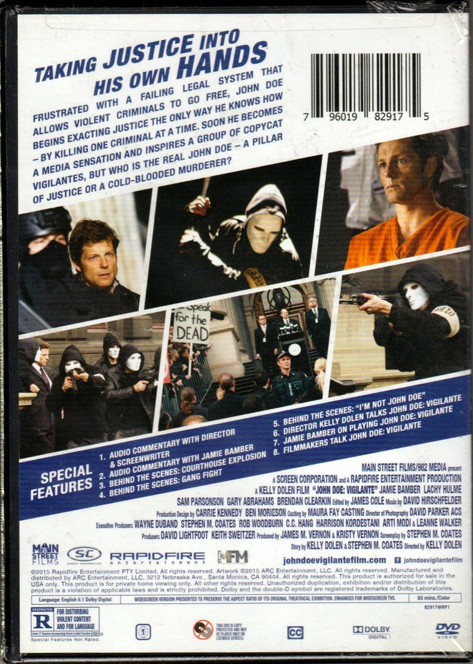 JOHN DOE VIGILANTE on a DVD of CRIME DRAMA for the CRIMINAL JUSTICE ...