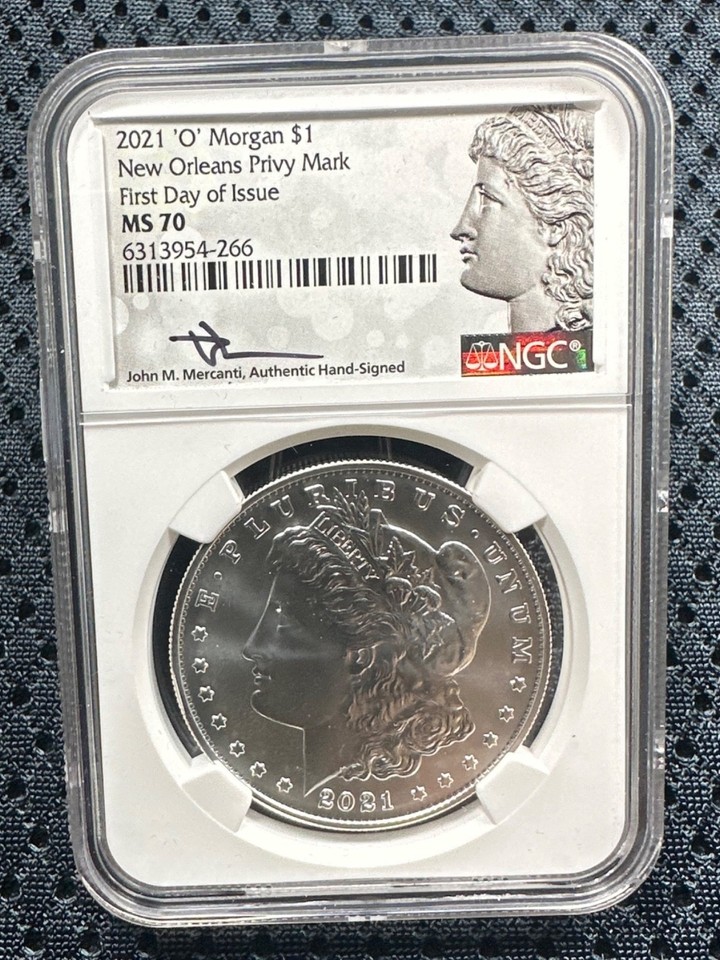 2021 Morgan Dollar 6 NGC MS70 Coins-First Day Issue-Mercanti Sig ...