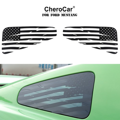 for Ford Mustang 2008-2014 Rear Quarter Window American Flags Decal ...