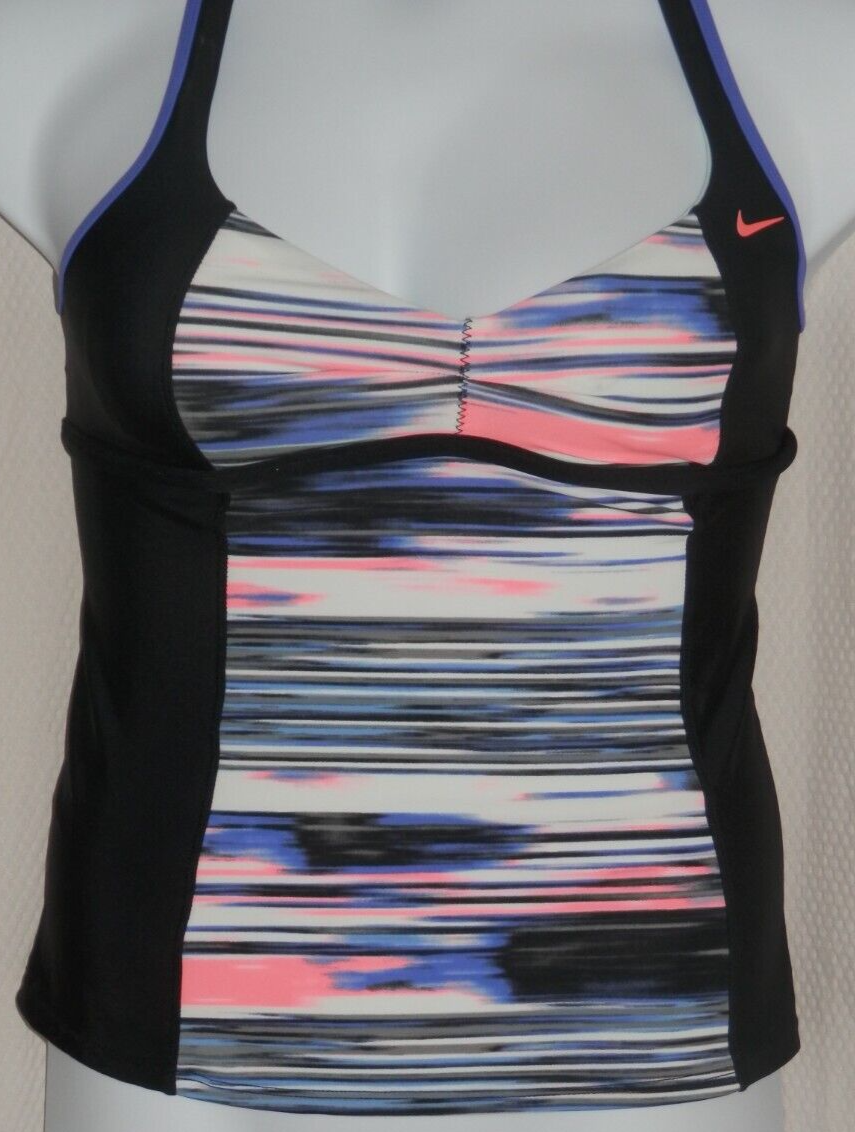 Nike Racerback Tankini /Swim Suit Top Sz 6 Black / Purple / Coral ...