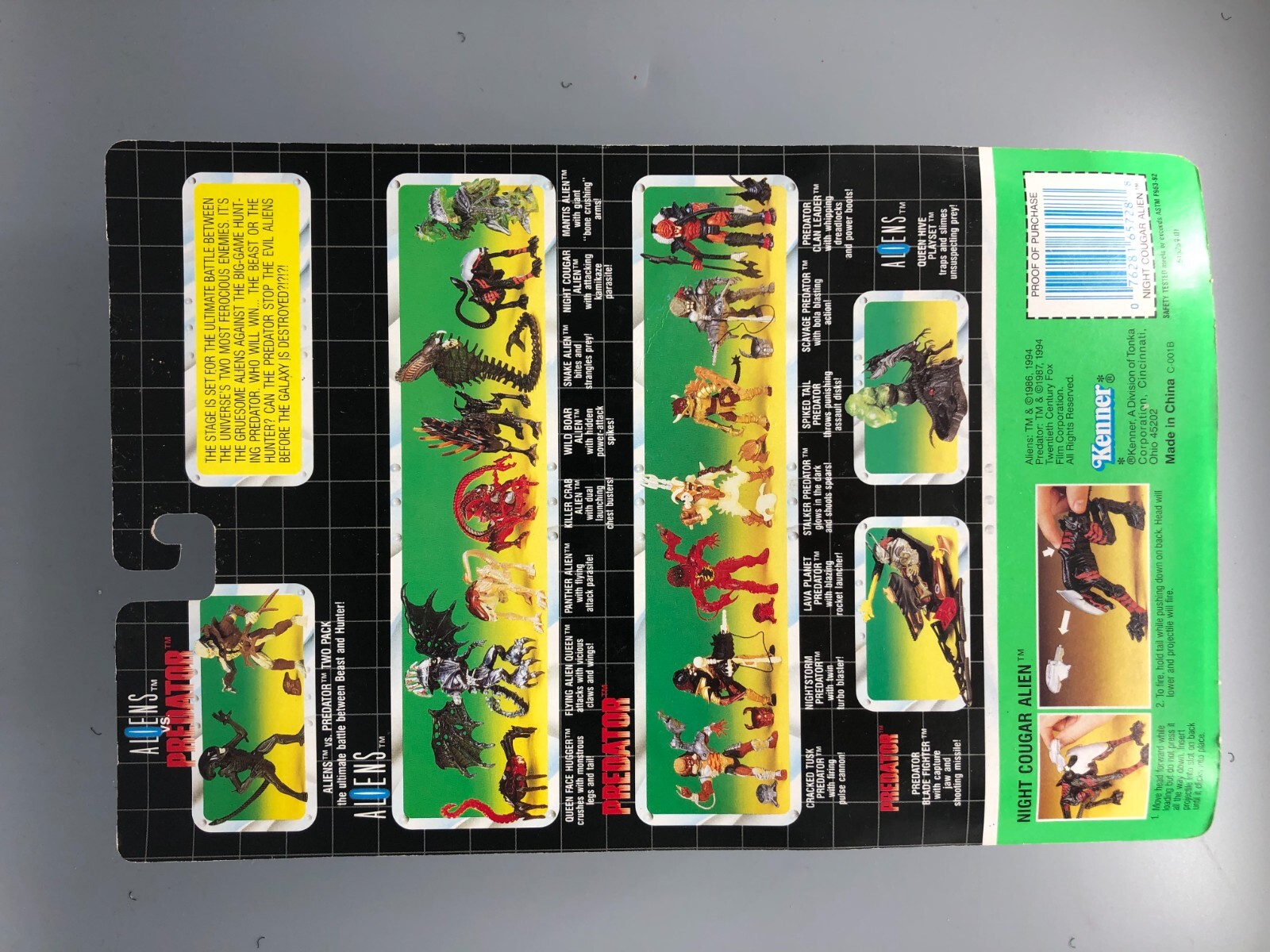 Aliens Night Cougar Alien Figure With Attacking Kamikaze Parasite 1994 ...