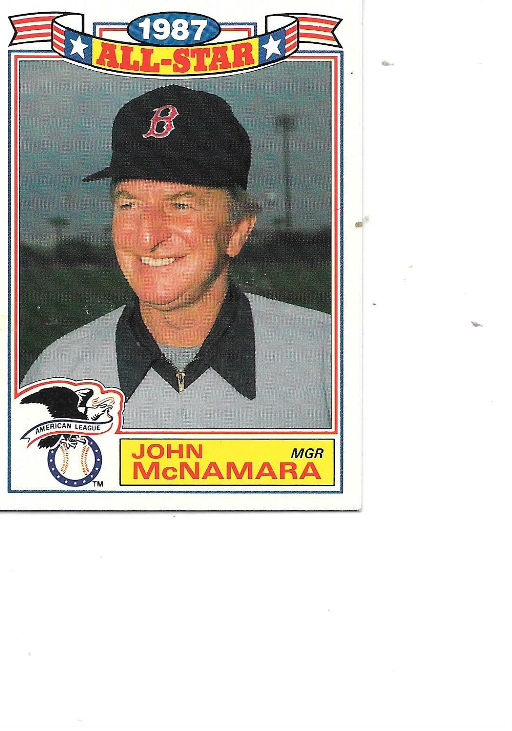 John McNamara 1987 Topps Glossy Baseball All Star Boston Red Sox | eBay