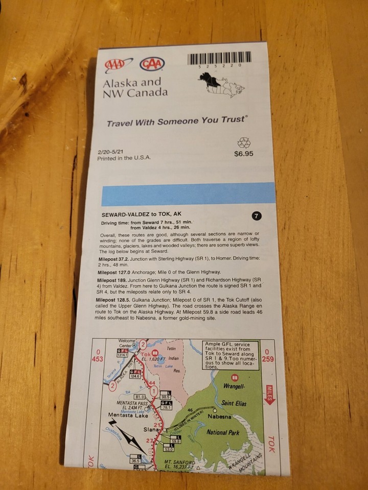 AAA Alaska State Road Map AAA Includes NW Canada | eBay
