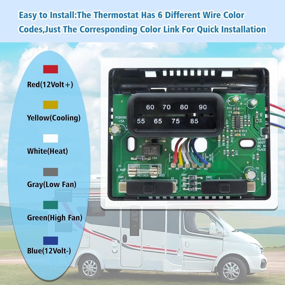 Heat/Cool Control Thermostat Replace for RV Camper Coleman Mach Air ...