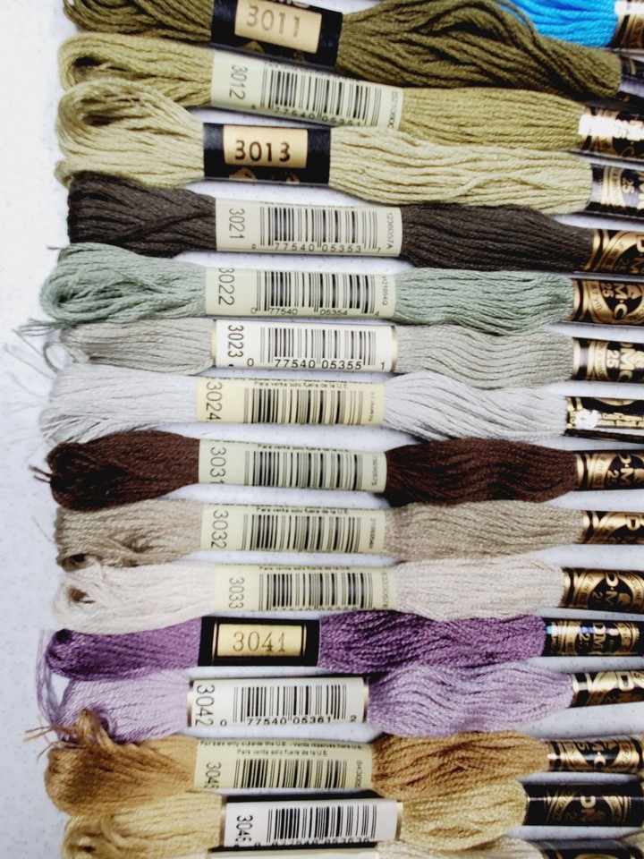 50 DMC 25 Embroidery Floss Lot of 50 Different Colors 948 to 3072 FULL ...