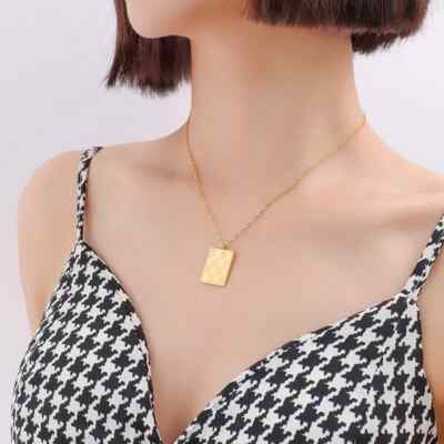 18K Gold Plated Checkerboard Necklace | Dainty Square Pendant ...
