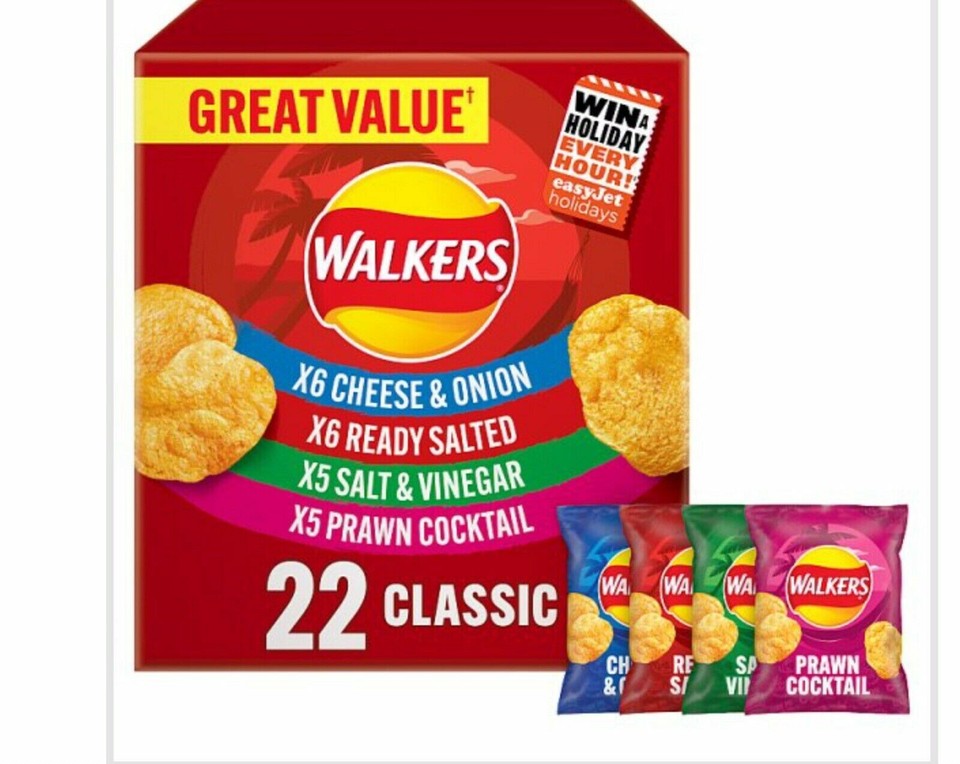 Walkers Classic Variety Multipack Crisps Box 22x25g 100% Great British ...