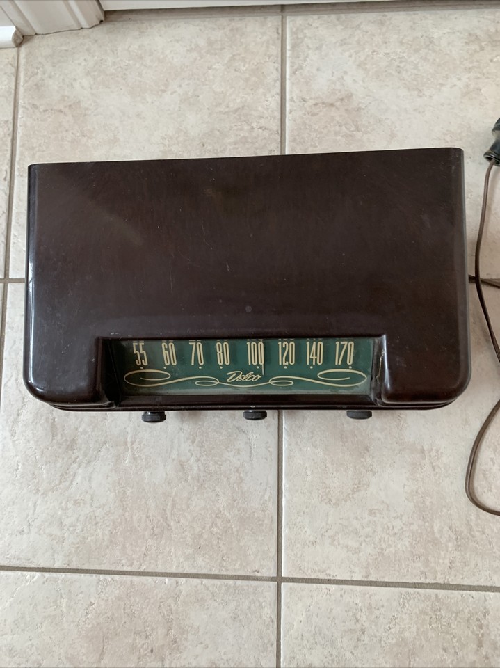 Rare Vintage 1947 DELCO Model R-1227 Tabletop TubeRadio WORKS VG Brown ...