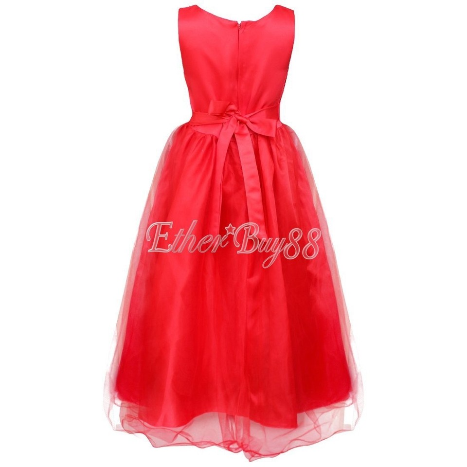 Flowers Girls Dress Birthday Wedding Bridesmaid Formal Pageant Petals ...