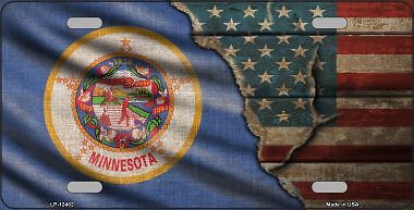 Minnesota/American Flag Novelty Metal License Plate Tag LP12402 | eBay