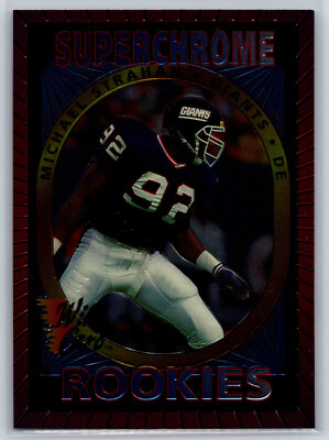 1993 Wild Card Superchrome Michael Strahan Rookie New York Giants RC ...