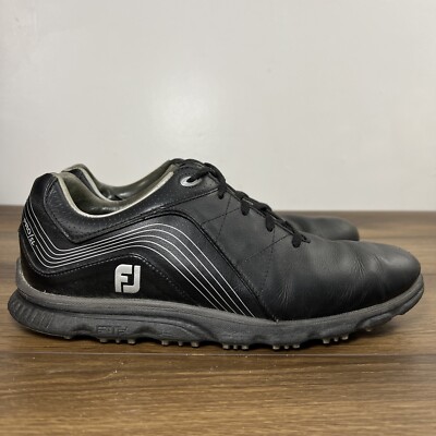 FootJoy FJ Pro SL Men’s Size 9.5 Black Leather Spikeless Golf Shoes ...