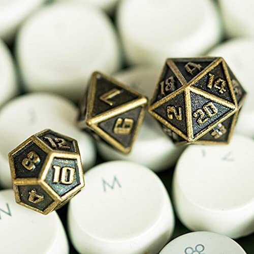 10mm Mini Metal DND Dice Set 7-Die Polyhedral RPG Dice for Mini Dice ...