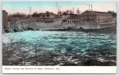 Postcard Power House And Portion Of Dam, Kilbourn Wisconsin Unposted | eBay
