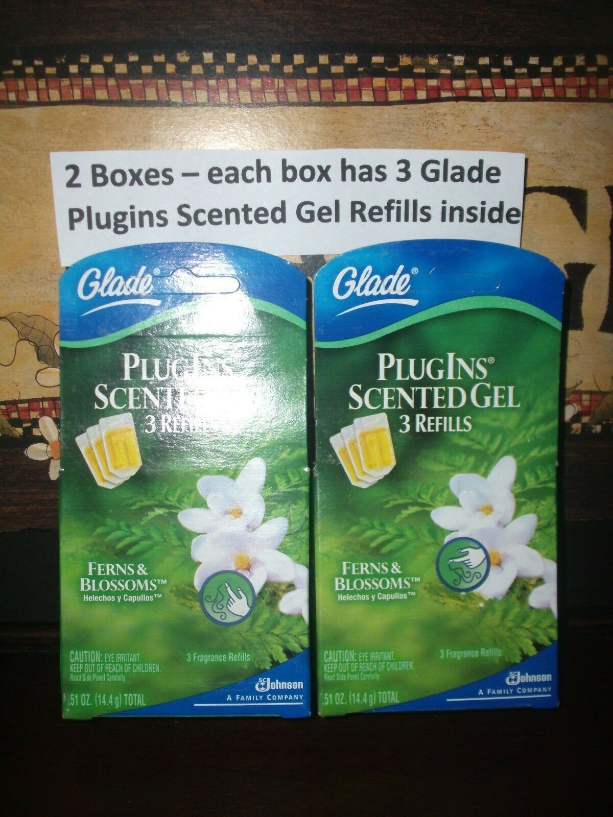 Glade Plugins Scented GEL Refills Ferns & Blossoms 12 Boxes of 3 Each ...