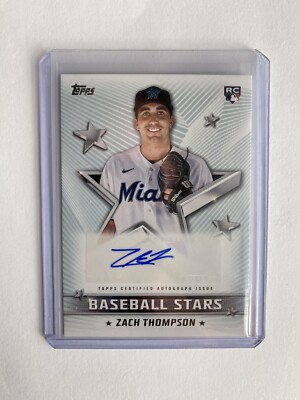 2022 Series 1 Baseball Stars Auto #BSA-ZT Zach Thompson Miami Marlins ...