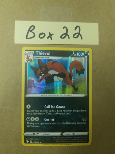 Thievul 48/72 Shining Fates Holo Rare Pokemon Card Pokémon TCG 048/072 ...
