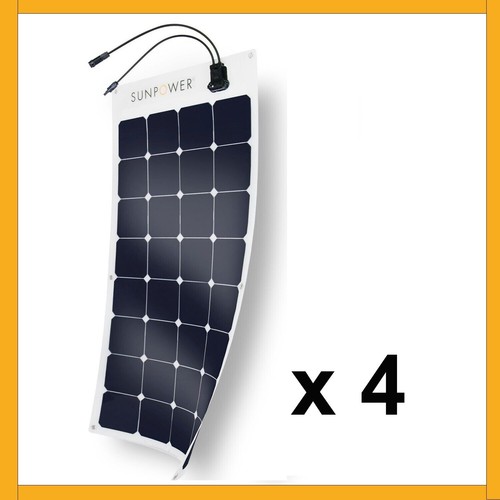 100W x4= 400W Flexible Authentic SunPower Solar Panel for RV, Marine ...