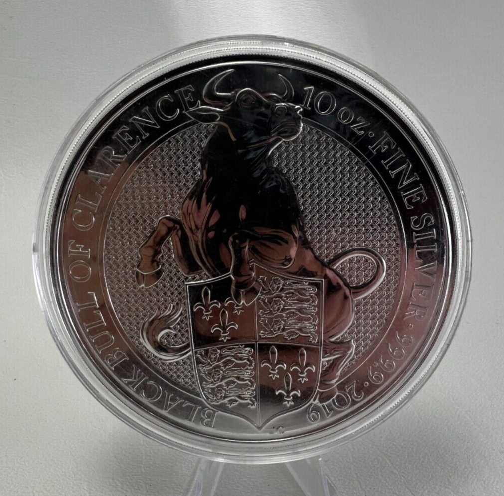 2019 British Queen's Beasts - The Black Bull 10oz Silver Round - AZ328 ...