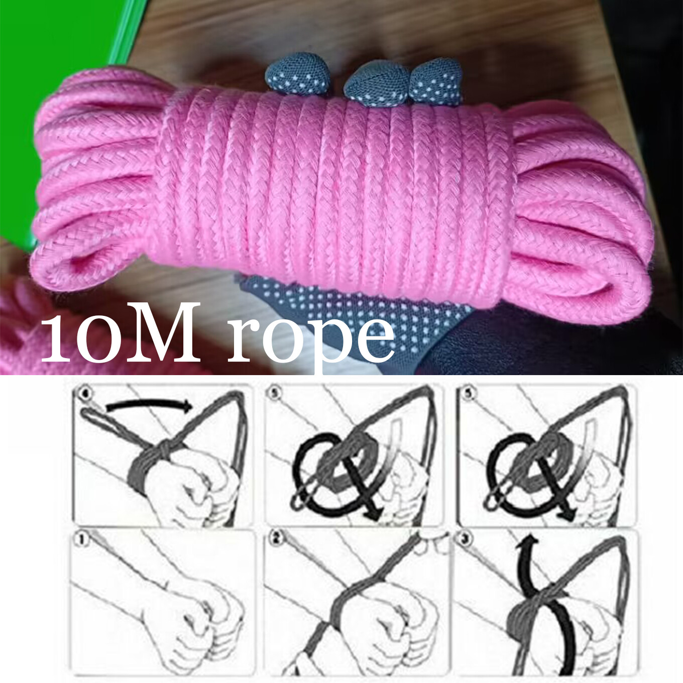 10M Soft Cotton Rope BDSM Bondage Toy Restraint Japanese Shibari Adult ...
