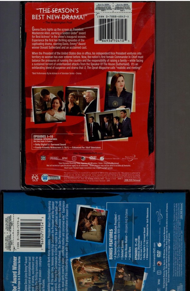 Commander In Chief, Part 1 and Part 2, Sealed, 4 DVDs, Cost $64 | eBay