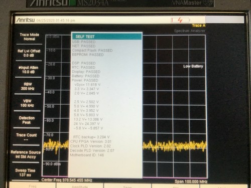 ANRITSU MS2034A VNA MASTER / SPECTRUM ANALYZER VNA: 2MHz-4GHz SA: 9kHz ...