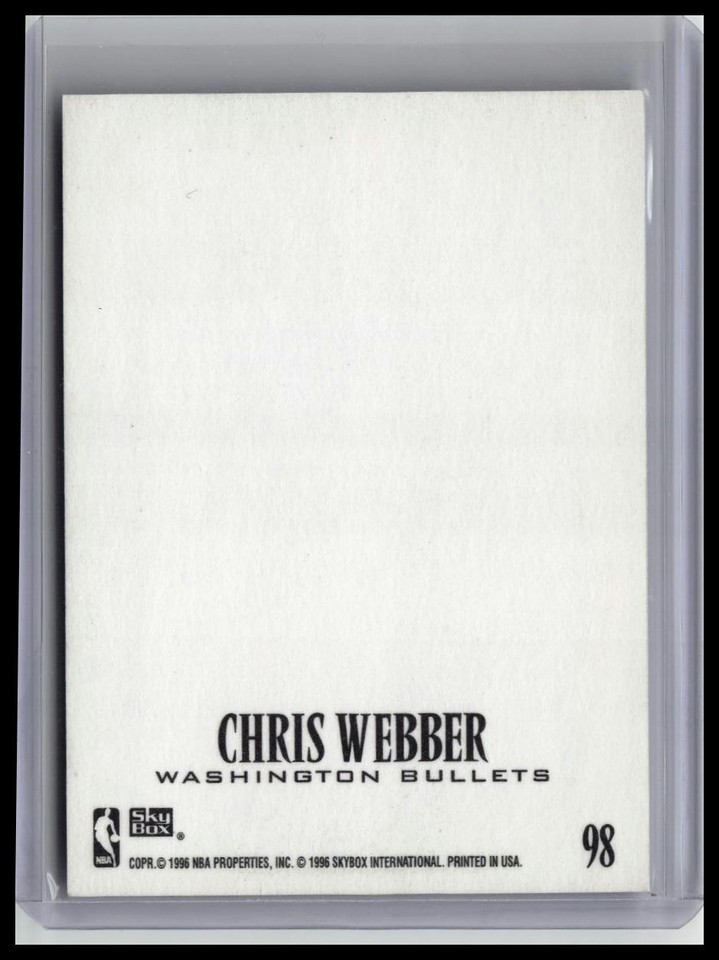 1996-97 SkyBox Z-Force #98 Sticker Chris Webber R3961 | eBay