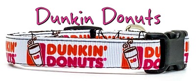 Dunkin Donuts Dog collar handmade adjustable buckle 5/8"wide or leash ...