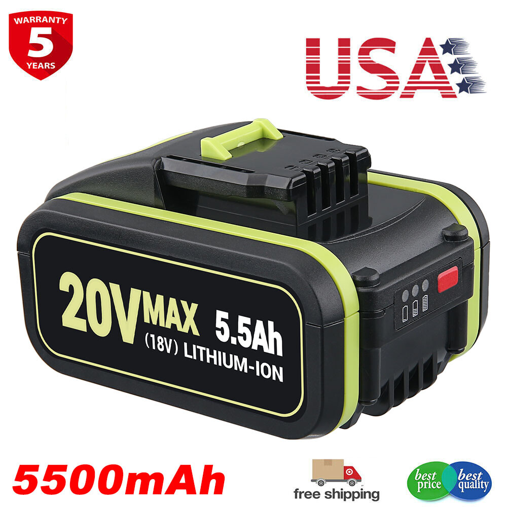 20V 5.5Ah Li-ion Battery For Worx WA3551.1 WA3553 WA3551 WA3572 WA3641 ...