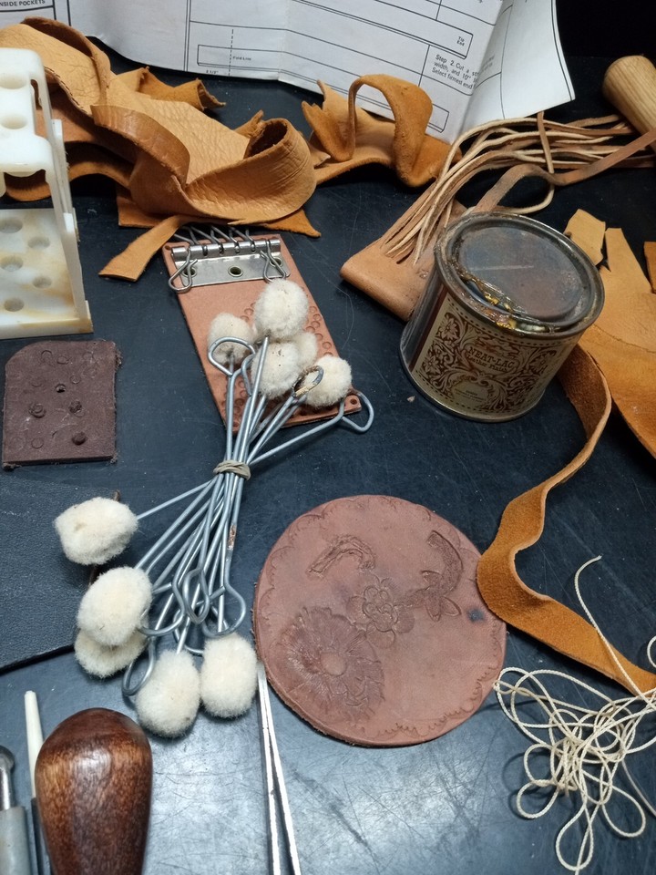 Lot of Leather Working Saddle Making Tools 7 Punches CRAFTOOL CO USA ...