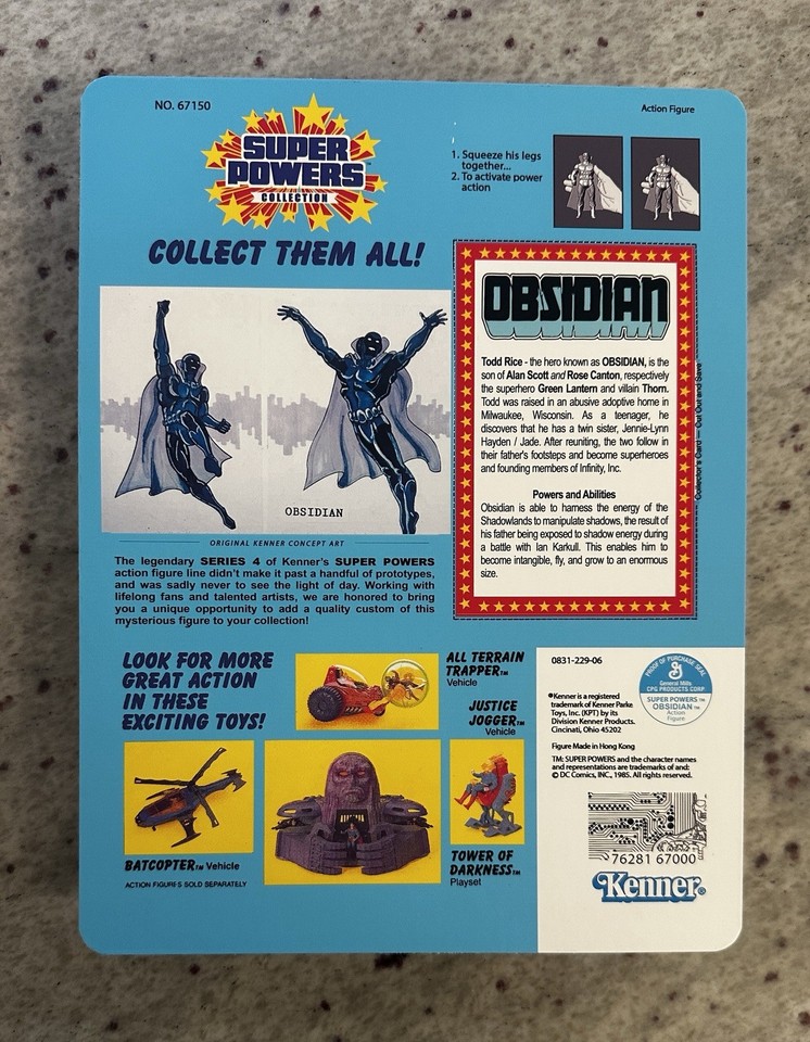 Custom DC “Kenner” Super Powers OBSIDIAN Figure -MOC- Includes ...