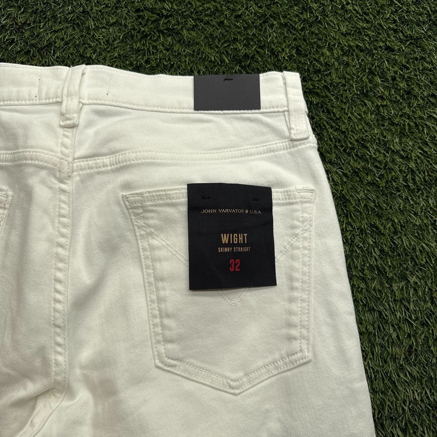 NWT John Varvatos Wight Jeans Men 32x32 White Denim Skinny Straight ...