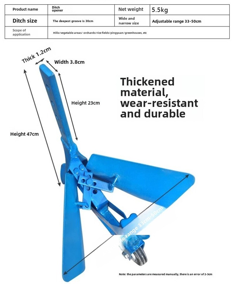 Micro-cultivator Furrow Opener Furrow Plough Adjustable Multi-function ...