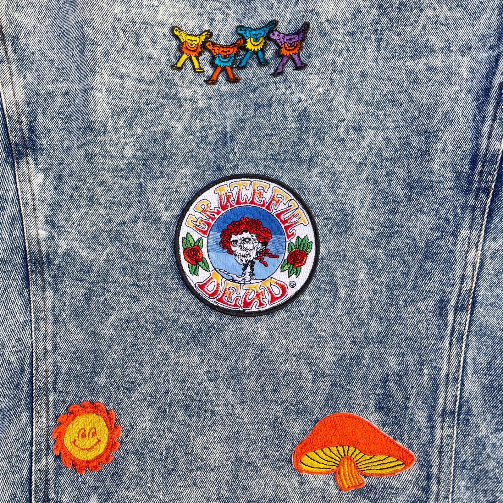 80s Denim Jacket Grateful Dead Patches, Dead Head Den… - Gem